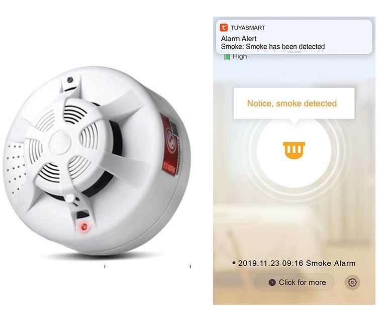 Smoke and Heat Detector, Two in one in use with TUYA Smart App