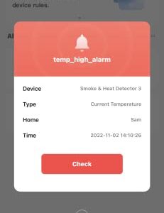 Smoke and Heat Detector, Two in one in use with TUYA Smart App