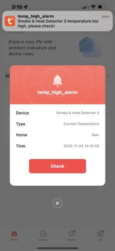 Smoke and Heat Detector, Two in one in use with TUYA Smart App