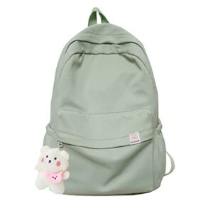 eagerrich aesthetic backpack cute kawaii backpack school supplies laptop bag for teens girls women students solid color