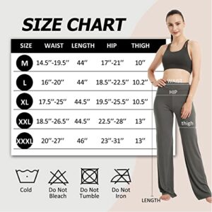 FELEMO Bootcut Flare Yoga Pants for Women Loose Fit High Waisted Yoga Sweatpants Dress Pants Women Work Workout Pants Flare Leggings for Women Comfy Maternity Lounge Pants Tummy Control,Grey XXL