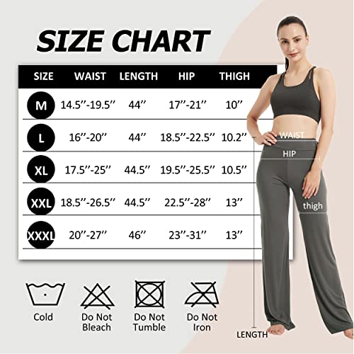 FELEMO Bootcut Flare Yoga Pants for Women Loose Fit High Waisted Yoga Sweatpants Dress Pants Women Work Workout Pants Flare Leggings for Women Comfy Maternity Lounge Pants Tummy Control,Grey XXL