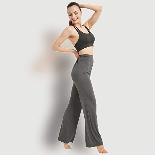 FELEMO Bootcut Flare Yoga Pants for Women Loose Fit High Waisted Yoga Sweatpants Dress Pants Women Work Workout Pants Flare Leggings for Women Comfy Maternity Lounge Pants Tummy Control,Grey XXL