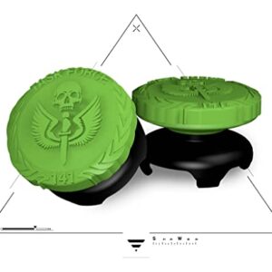 KontrolFreek Call of Duty: Modern Warfare II Performance Thumbsticks for Playstation 4 (PS4) and Playstation 5 (PS5) | 2 High-Rise, Hybrid/Flat | Black/Green