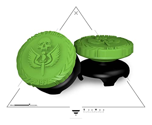 KontrolFreek Call of Duty: Modern Warfare II Performance Thumbsticks for Playstation 4 (PS4) and Playstation 5 (PS5) | 2 High-Rise, Hybrid/Flat | Black/Green