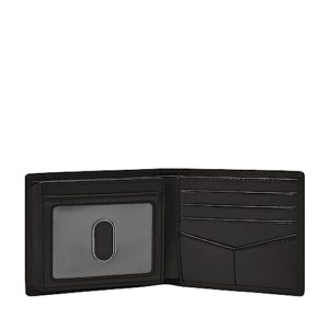 fossil men's derrick rfid bifold with flip id, black