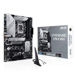 asus prime z790-p wifi lga 1700(intel® 13th &12th gen) atx motherboard (pcie 5.0,ddr5,14+1 power stages,3x m.2,wifi 6,bluetooth v5.2,2.5gb lan, front panel usb 3.2 gen 2 type-c®, thunderbolt™ 4/usb4)