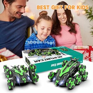 Remote Control Car for Boys 8-12 & Age 4-7, 2.4Ghz RC Drift Stunt Car, 360 Degrees Rotating Remote Control Cars Toy for Kids, with 2 Batteries& Spray& LED Lights, Birthday Gifts for Kids