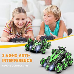 Remote Control Car for Boys 8-12 & Age 4-7, 2.4Ghz RC Drift Stunt Car, 360 Degrees Rotating Remote Control Cars Toy for Kids, with 2 Batteries& Spray& LED Lights, Birthday Gifts for Kids