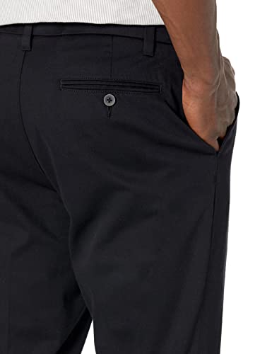 Amazon Essentials Men's Slim-Fit Wrinkle-Resistant Flat-Front Stretch Chino Pant, Black, 32W x 32L