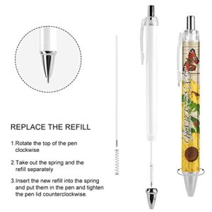 Personalized Custom Sunflower Butterfly Wood Pens with Stylus Tip, Customized Engraving Ballpoint Pens with Name Massage Text Logo, Gift Ideas for School Office Business Birthday Graduation Anniversar