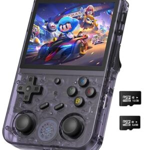 RG353V Handheld Game Console , Dual OS Android 11 and Linux System Support 5G WiFi 4.2 Bluetooth Moonlight Streaming HDMI Output Built-in 64G SD Card 4452 Games (RG353V-Purple)