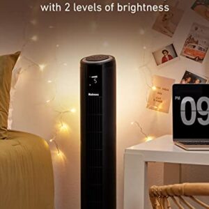 HOLMES 42" Digital Tower Fan with Accent Light, ClearRead Display, High/Low Brightness Level, 90° Oscillation, 5 Speeds, 4 Modes, 8-Hour Timer, Home, Bedroom or Office, Remote Control, Matte Black