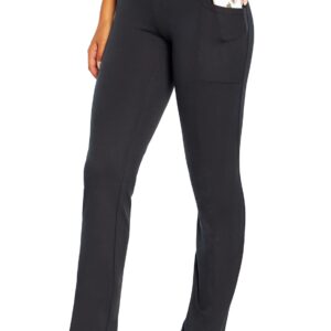 Balance Collection Womens Standard Emilia High Rise Pocket Bootcut Yoga Pant, Black, Large