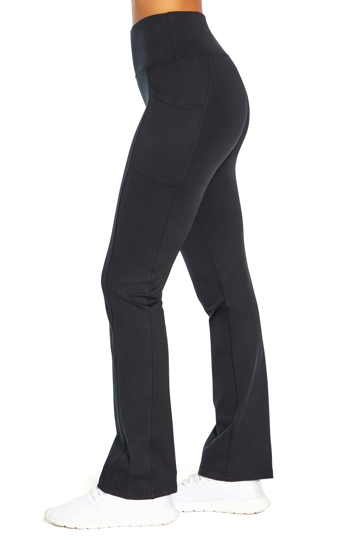 Balance Collection Womens Standard Emilia High Rise Pocket Bootcut Yoga Pant, Black, Large