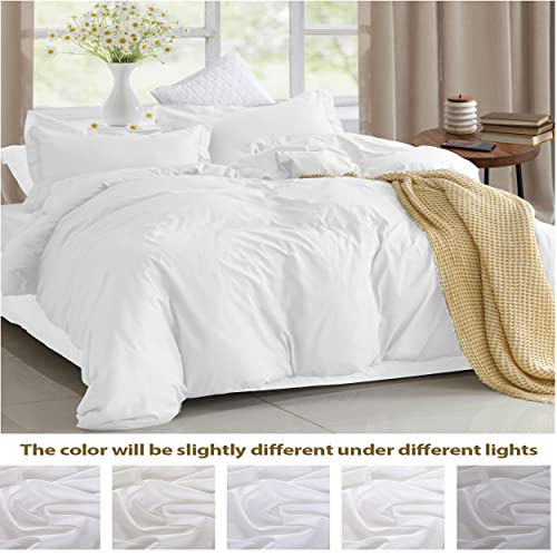 White Duvet Cover Set Twin Size 100% Egyptian Cotton 2Pcs Home Bedding Set- 1 Duvet Cover with 1 Pillowcase, 400 Thread Count Super Soft Comforter Cover with Corner Ties(68x90 Inches, White)