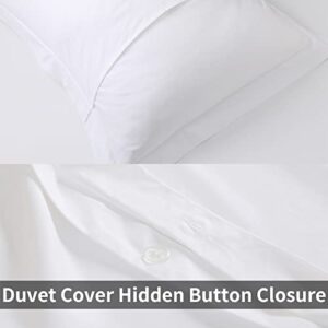 White Duvet Cover Set Twin Size 100% Egyptian Cotton 2Pcs Home Bedding Set- 1 Duvet Cover with 1 Pillowcase, 400 Thread Count Super Soft Comforter Cover with Corner Ties(68x90 Inches, White)