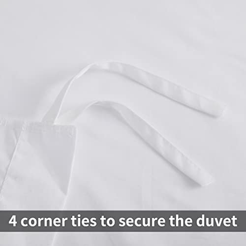 White Duvet Cover Set Twin Size 100% Egyptian Cotton 2Pcs Home Bedding Set- 1 Duvet Cover with 1 Pillowcase, 400 Thread Count Super Soft Comforter Cover with Corner Ties(68x90 Inches, White)