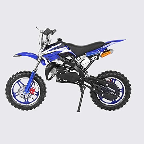 49cc Mini Dirt Bike Pit for Kids 2-Stroke, Off Road Gas Motorcycle for Kids 8-14, Blue