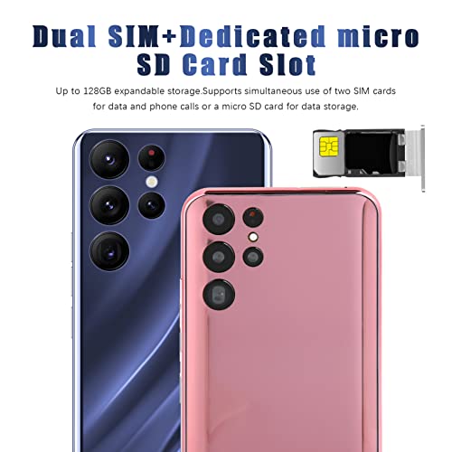 S22 Ultra 5G Unlocked Smartphone,6.4in Waterdrop Screen Cell Phone with Dual Camera,4GB RAM 64GB ROM MT6582 Quad Core Cell Phone,Support Dual Nano Sim Card,for Android 11()