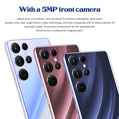 S22 Ultra 5G Unlocked Smartphone,6.4in Waterdrop Screen Cell Phone with Dual Camera,4GB RAM 64GB ROM MT6582 Quad Core Cell Phone,Support Dual Nano Sim Card,for Android 11()