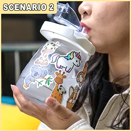 DaoChuang 100 Cute Water Bottle Animal Stickers Kids Love. Aesthetic Small Stickers for Computer, Laptop, Guitar, Skateboards for Kids Teen Girls.Waterproof Vinyl Various Stickers, Sticker Packs