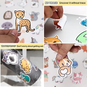 DaoChuang 100 Cute Water Bottle Animal Stickers Kids Love. Aesthetic Small Stickers for Computer, Laptop, Guitar, Skateboards for Kids Teen Girls.Waterproof Vinyl Various Stickers, Sticker Packs