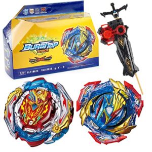 2 piece bey battling burst gyros tops b-201 zest achilles b-193 ultimate valkyrie 1 two-way launchers set,combat battling game bayblade pro series set for kids children birthday party idea