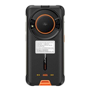 Ulefone Rugged Smartphone, Power Armor 16 Pro 9600mAh Battery, Android 12 4GB+64GB Rugged Phone, 16MP Rear Camera, 5.93" HD+ Screen, 3.5W Loud Speaker, Built-in Glare Flashlight, Dual SIM 4G-Orange