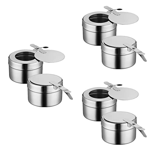 Chafing Dish Fuel Cans Stainless Steel Chafing Fuel Holder with Cover Chafer Canned Heat Fuel Box Buffet Warmer Warming Trays for Buffets Barbecue Parties Chafing Dish Buffet 6pcs