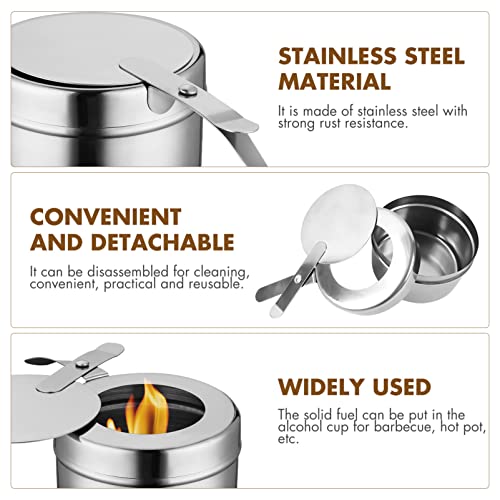 Chafing Dish Fuel Cans Stainless Steel Chafing Fuel Holder with Cover Chafer Canned Heat Fuel Box Buffet Warmer Warming Trays for Buffets Barbecue Parties Chafing Dish Buffet 6pcs