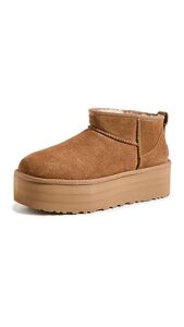 ugg women's classic ultra mini platform fashion boot, chestnut, 7