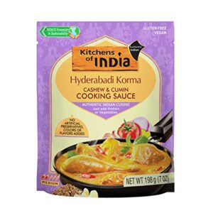 kitchens of india hyderabadi korma, cashew & cumin cooking sauce 7 oz (pack of 6)