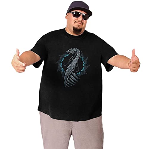 Men's Plus Size Cotton T-Shirts Graphic Tops Tees for Big Tall Man Oversized Short Sleeve T Shirt 6X