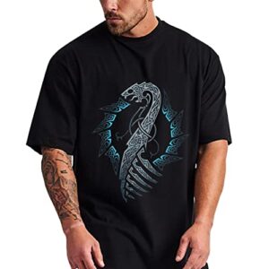 Men's Plus Size Cotton T-Shirts Graphic Tops Tees for Big Tall Man Oversized Short Sleeve T Shirt 6X