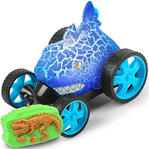 Remote Control Car for Toddlers - Rc Stunt Car for Kids 360 Degree Rotation, Monster Racing Car Toys for Kids, Birthday Gifts for Boys Girls 3 4 5 Years Old (Shark)