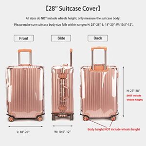 BlueCosto 28" Universal Clear PVC Luggage Cover Protector Suitcase Covers - H: 25"-28"; L: 18"-20"; W: 10.5"-12"