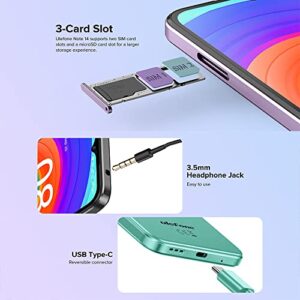 Ulefone Note 14 Unlocked Cell Phone 2023, Android 12 3GB+16GB, Triple Card Slots 6.52" Waterdrop Screen, Dual SIM 4G, 8MP+5MP Dual Camera, 4500mAh Battery GSM Smartphone, Face Unlock, GPS, US Version