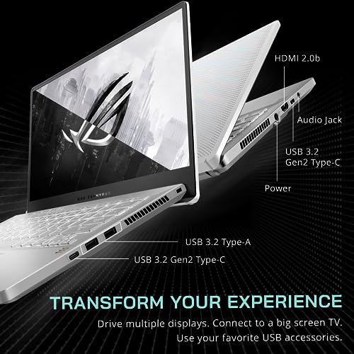 ASUS 2022 ROG Zephyrus 14" FHD 144Hz Gaming Laptop, AMD Ryzen 7-5800HS Processor, 16GB RAM, 512GB PCIe SSD, Backlit Keyboard, NVIDIA GeForce RTX 3060 Graphics, Windows 11, White, 32GB USB Card