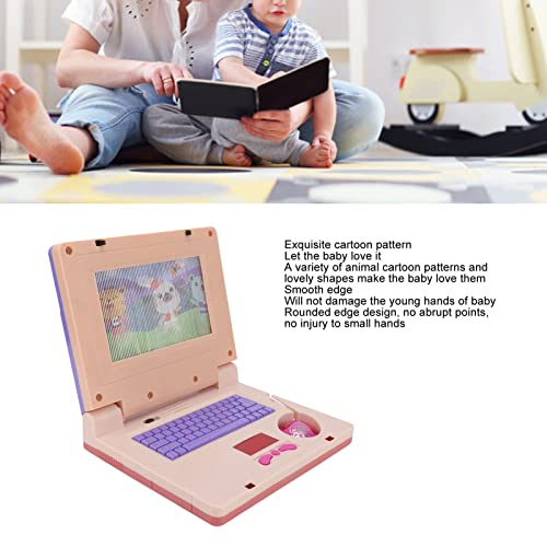 RiToEasysports Kids Learning Laptop, Plastic High Simulation Educational Toddler Learning Computer Toy with Mouse (Purple Retractable Mouse) Electronic Toy