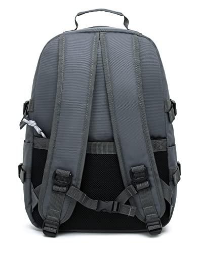 Shaelyka Lightweight 15.6 inches Laptop Backpack for Men and Women, Water Resistant Travel Backpack for Sports, 12 Pockets College Backpack, Grey