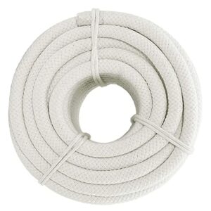 YUZENET Braided White Cotton Rope (5/8 inch x 100 ft) Natural Soft Utility Rope