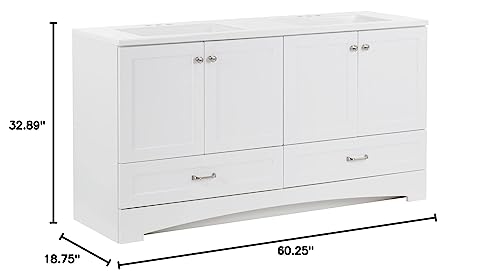 Spring Mill Cabinets Emlyn Bathroom Vanity with Sink, White