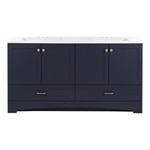 spring mill cabinets emlyn bathroom vanity with sink, deep blue