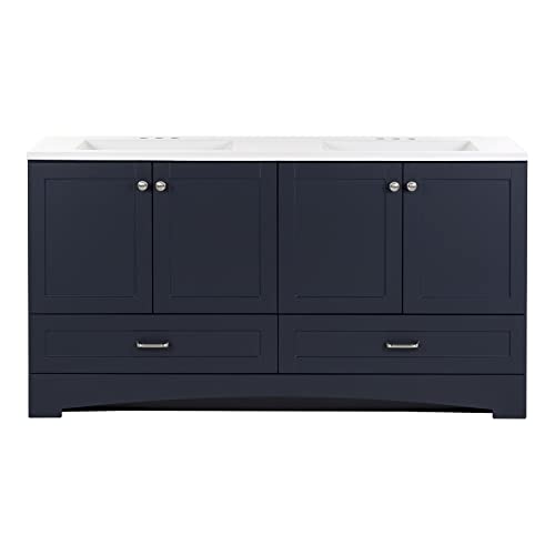 Spring Mill Cabinets Emlyn Bathroom Vanity with Sink, Deep Blue