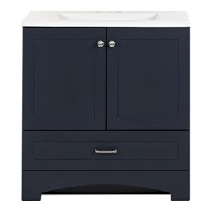 spring mill cabinets emlyn bathroom vanity with sink, deep blue