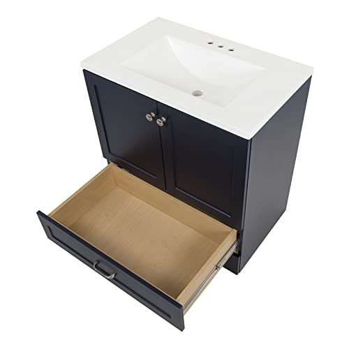 Spring Mill Cabinets Emlyn Bathroom Vanity with Sink, Deep Blue