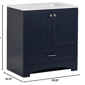 Spring Mill Cabinets Emlyn Bathroom Vanity with Sink, Deep Blue