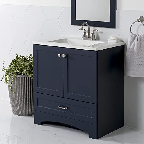 Spring Mill Cabinets Emlyn Bathroom Vanity with Sink, Deep Blue