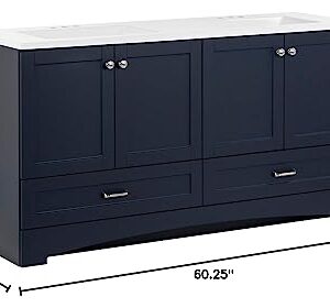 Spring Mill Cabinets Emlyn Bathroom Vanity with Sink, Deep Blue